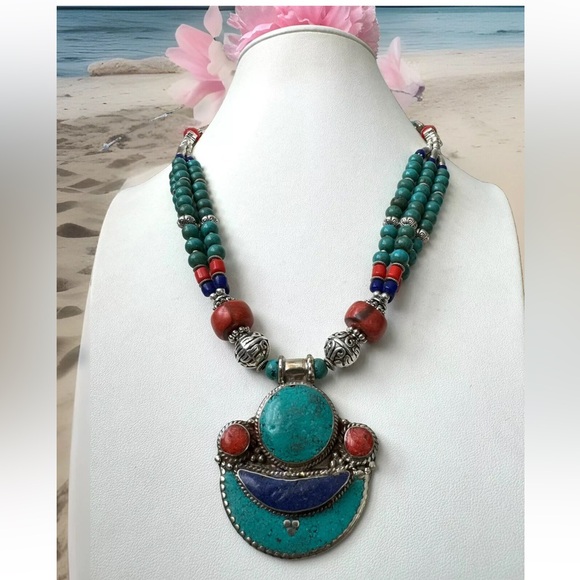 Himlayan | Jewelry | Stunning Multi Strand Tribal Theme Handmade Inlay ...